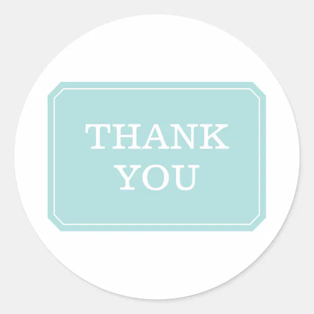 Turquoise Simply Elegant Thank You Stickers | Zazzle