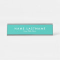 Turquoise Sleek Simple Custom Desk Nameplate | Zazzle