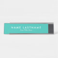Turquoise Sleek Simple Custom Desk Nameplate | Zazzle
