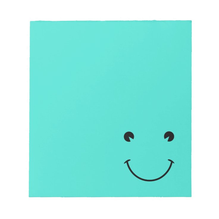 Turquoise Smile Notepad | Zazzle