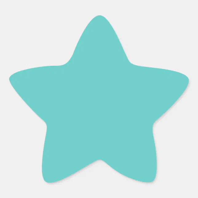turquoise star matte sticker | Zazzle
