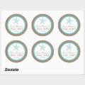 Turquoise Starfish Beach Bridal Shower Stickers | Zazzle