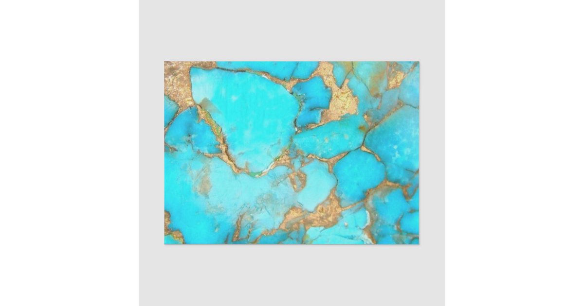 turquoise stone mineral tissue paper | Zazzle