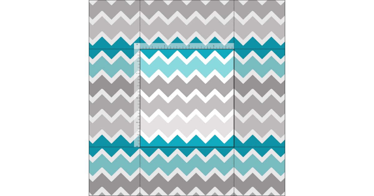 Turquoise Teal Blue Grey Gray Ombre Chevron Fabric | Zazzle