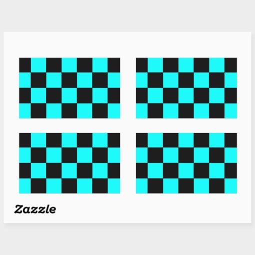 Turquoise Teal Checkerboard Chessboard Stickers 3 | Zazzle