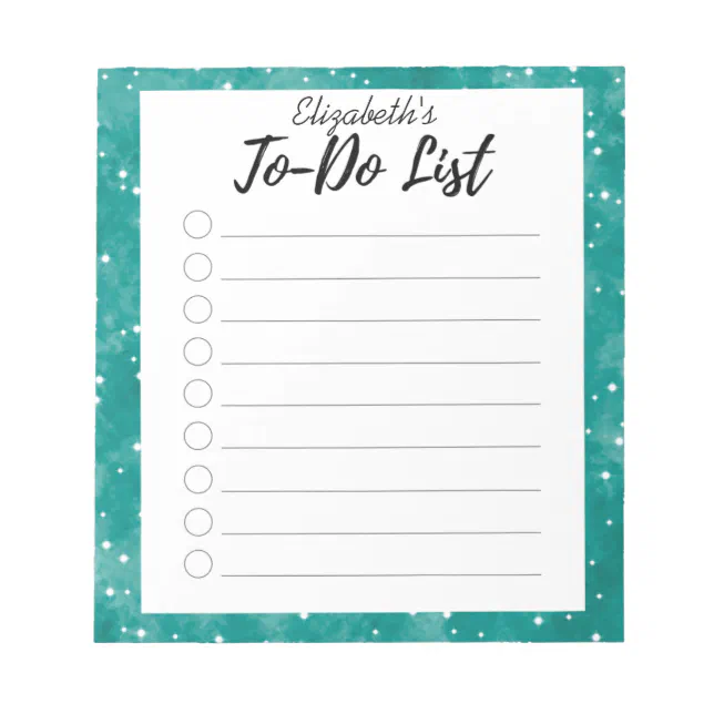 Turquoise To-Do List Notepad | Zazzle