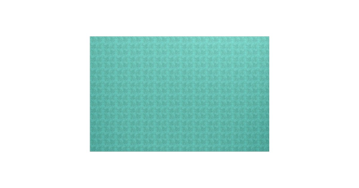 Turquoise Tooled Leather Print Western Fabric | Zazzle