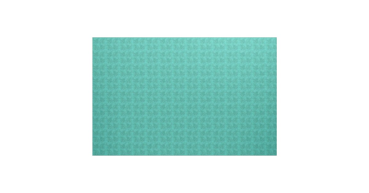 Turquoise Tooled Leather Print Western Fabric | Zazzle