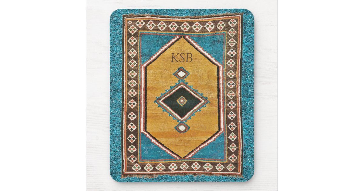 Turquoise Treasure Antique Persian Oriental Rug Mouse Pad | Zazzle