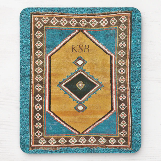 Turquoise Treasure Antique Persian Oriental Rug Mouse Pad | Zazzle