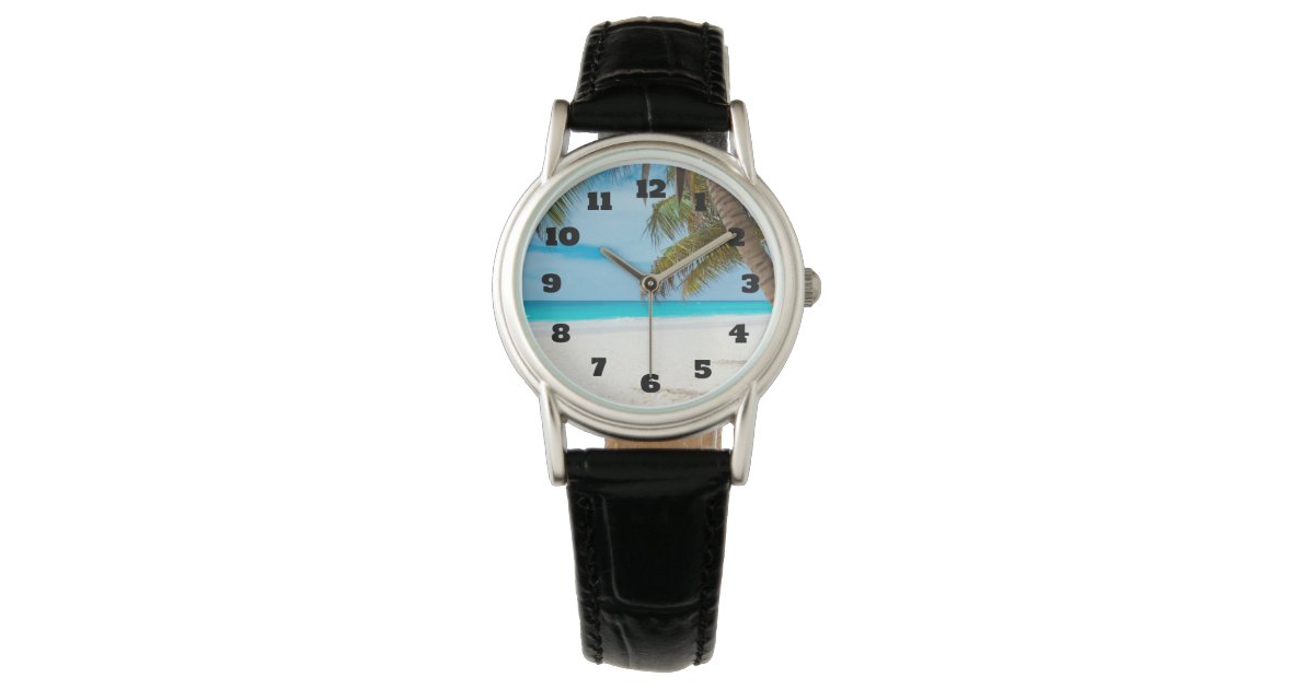 Turquoise Tropical Beach Watch | Zazzle