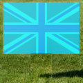 Turquoise Union Jack British Flag Design Sign | Zazzle