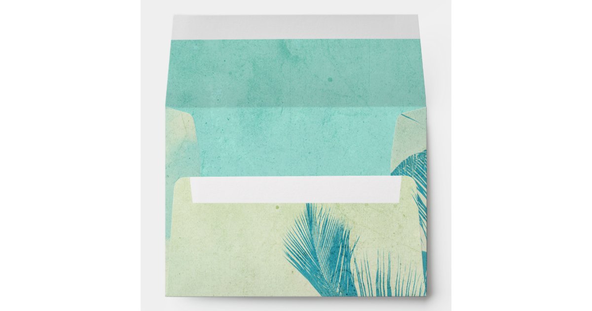 Turquoise Vintage Palm Tree Envelope | Zazzle