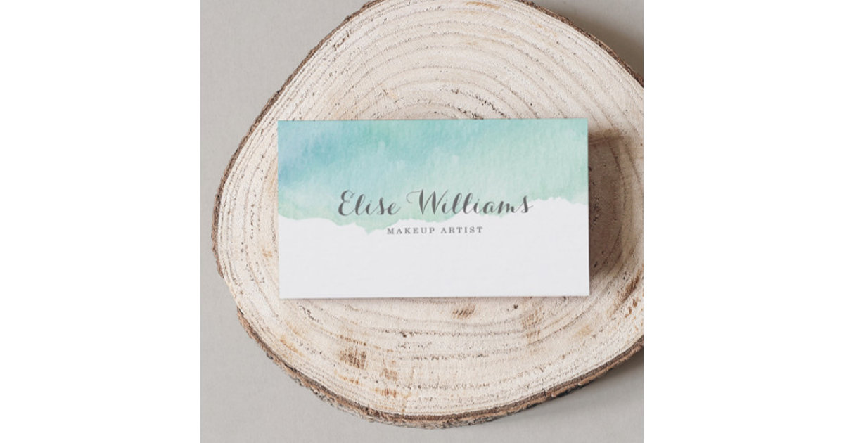 Turquoise Watercolor Business Card | Zazzle