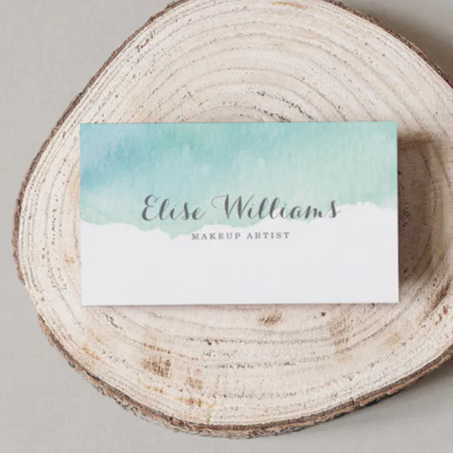 Turquoise Watercolor Business Card | Zazzle