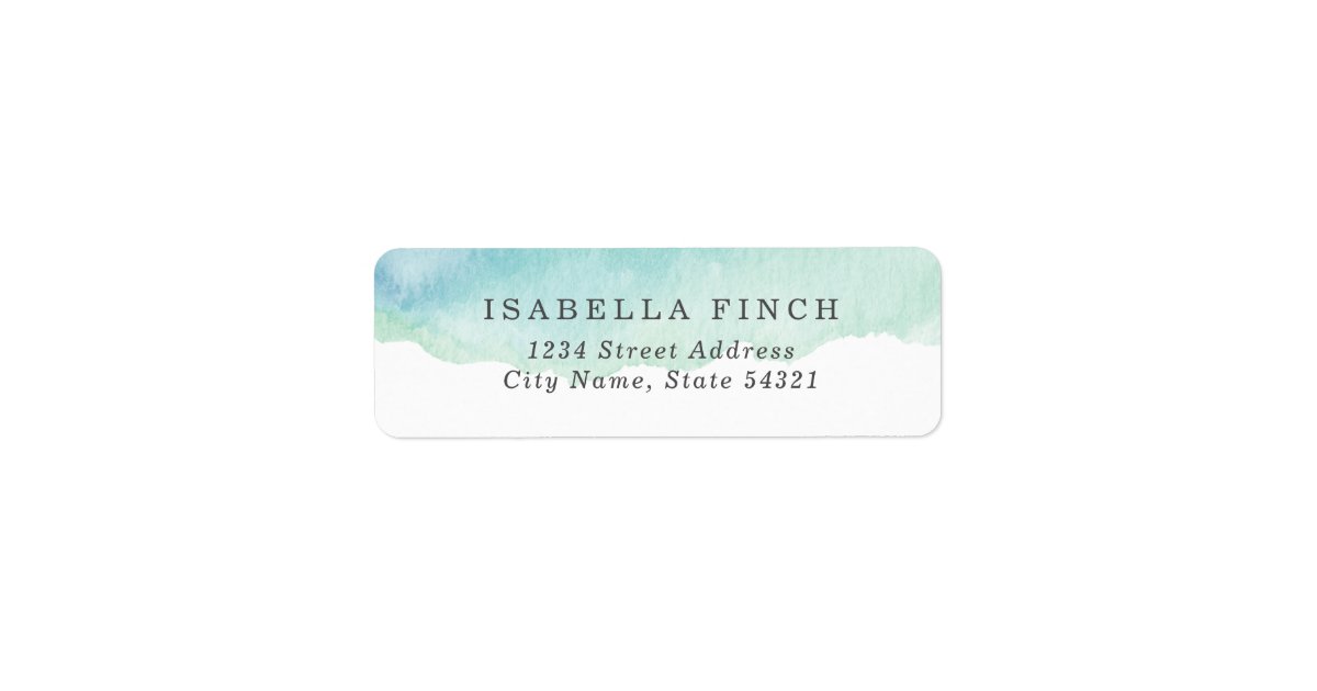 Turquoise Watercolor Label | Zazzle