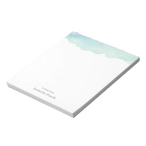Turquoise Watercolor Notepad | Zazzle