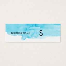 Turquoise Watercolor Splash White Modern Price Tag | Zazzle