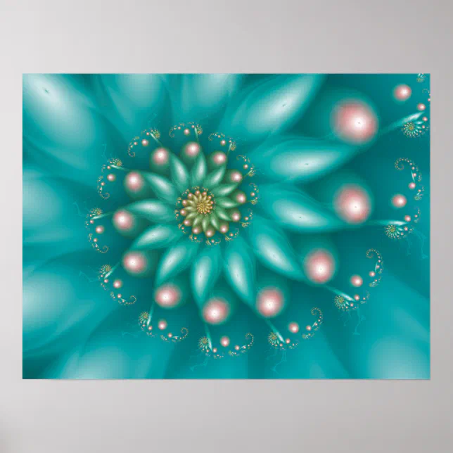Turquoise Wave Poster | Zazzle