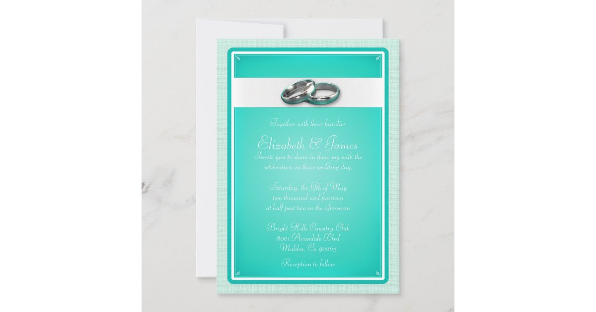 Turquoise Wedding Invitations | Zazzle