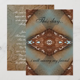 Turquoise Western Motif Wedding Invitation | Zazzle