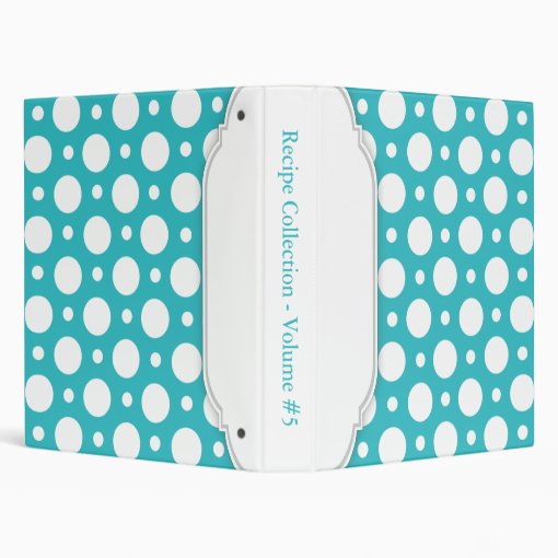 Turquoise White Assorted Polka Dots custom Binder | Zazzle