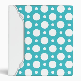 Turquoise White Assorted Polka Dots custom Binder | Zazzle
