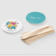 Turquoise, Yellow and Pink Floral Wedding Hand Fan | Zazzle