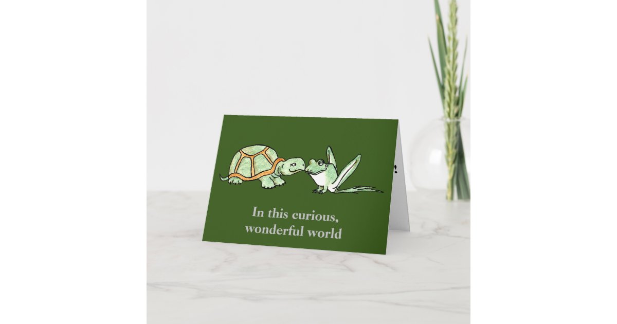 Turtle and Frog Anniversary Card | Zazzle