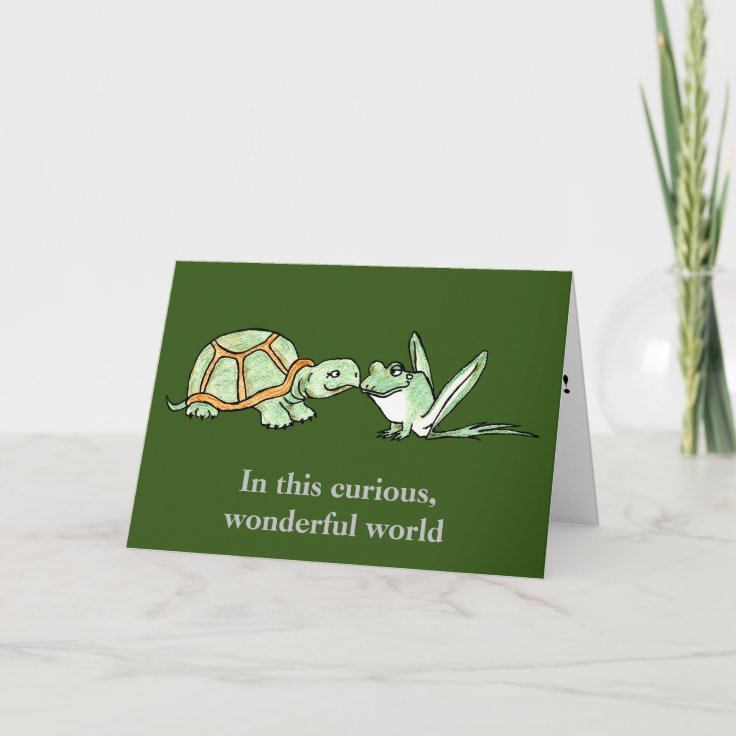 Turtle and Frog Anniversary Card | Zazzle