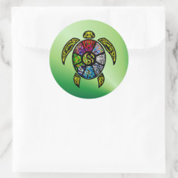 Turtle Ba-Gua Classic Round Sticker | Zazzle