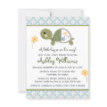 Turtle Baby Shower Invites With Daisies For Boys | Zazzle
