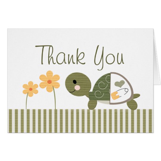 Turtle Baby Shower Thank You Cards Notes | Zazzle.com
