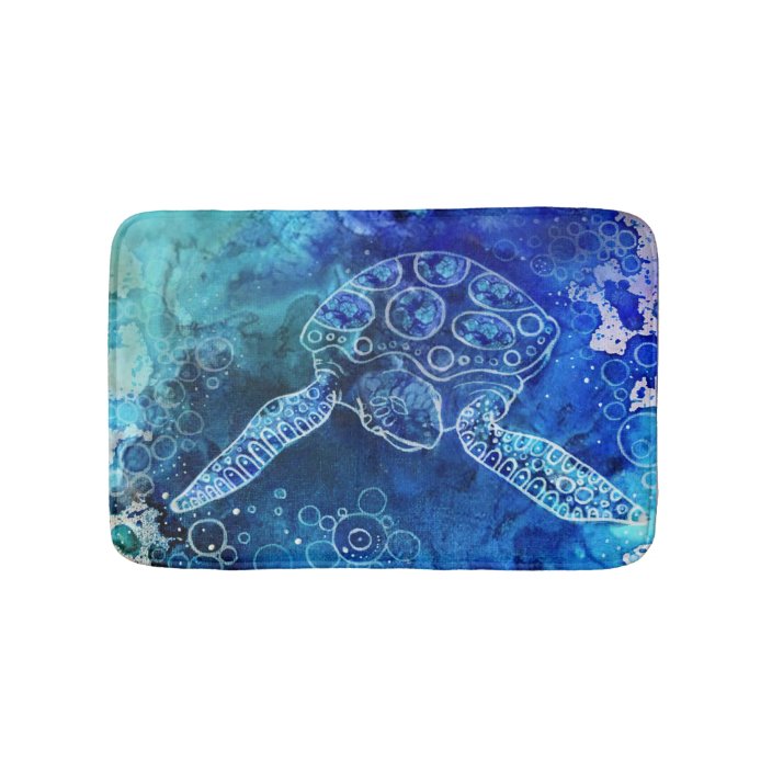 Turtle bath mat, original by miart bath mat | Zazzle