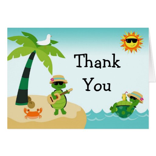 Turtle Beach Party Thank You Card | Zazzle
