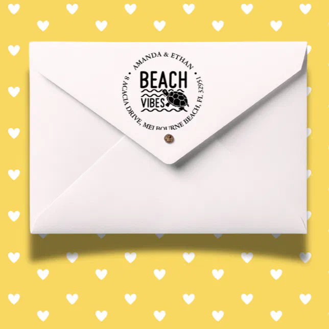 Turtle beach vibe theme self-inking stamp | Zazzle