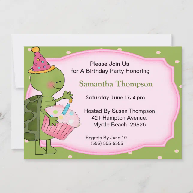 Turtle Birthday Invitations | Zazzle
