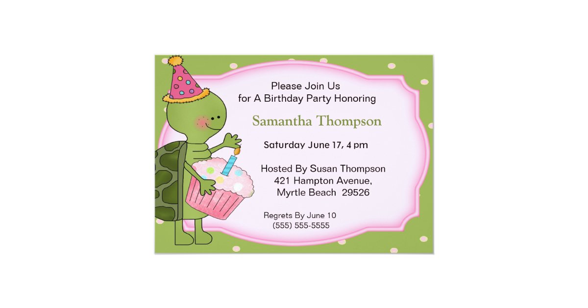 Turtle Birthday Invitations | Zazzle.com