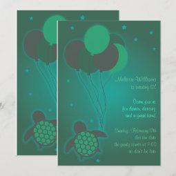 Turtle Birthday Party Invitation | Zazzle