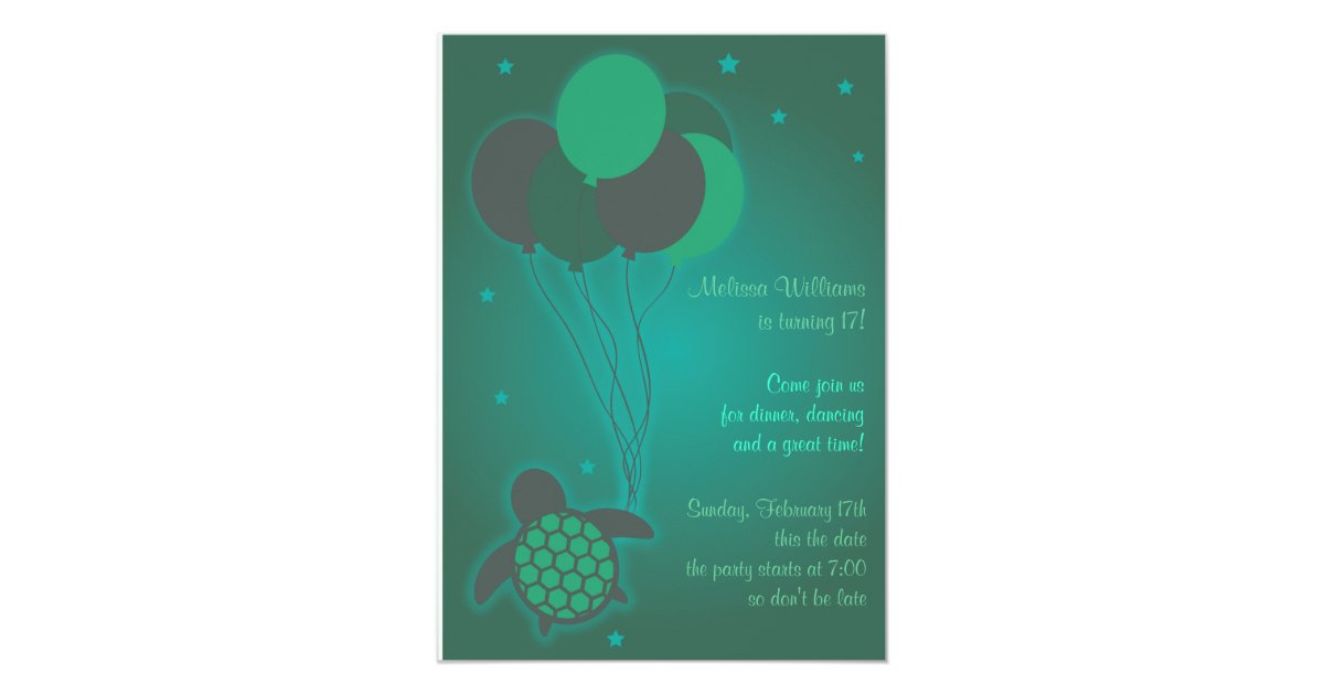 Turtle Birthday Party Invitation | Zazzle.com