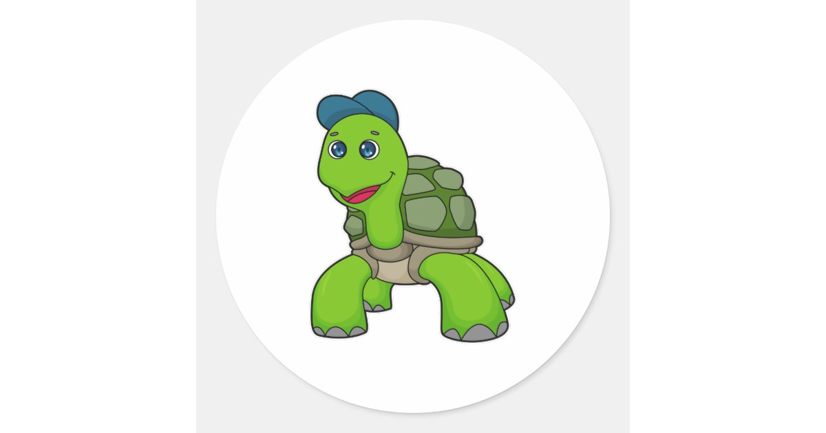Turtle Cap Classic Round Sticker | Zazzle
