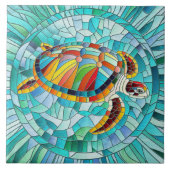 Turtle Colorful mosaic art Ceramic Tile | Zazzle