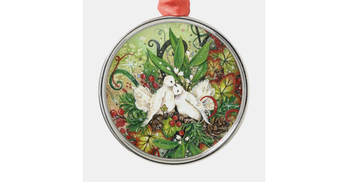 Turtle Doves & Deco Ornament | Zazzle