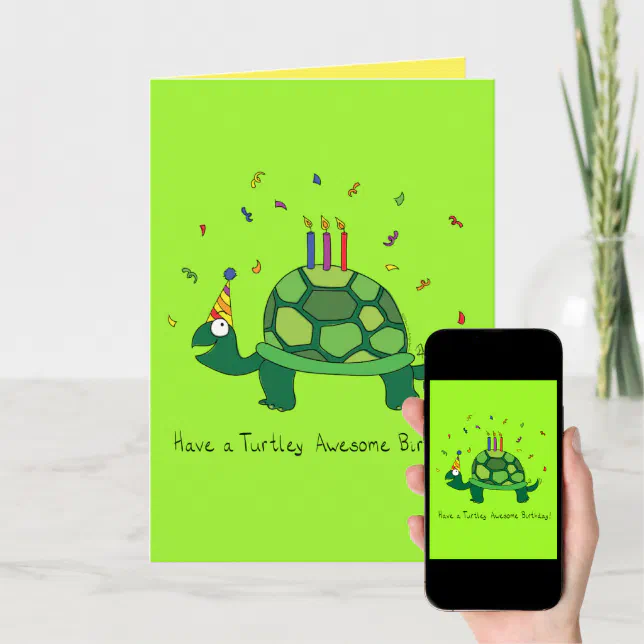 Turtle Funny Birthday Greeting Card | Zazzle