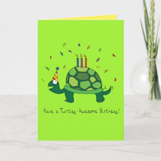 Turtle Funny Birthday Greeting Card | Zazzle.com