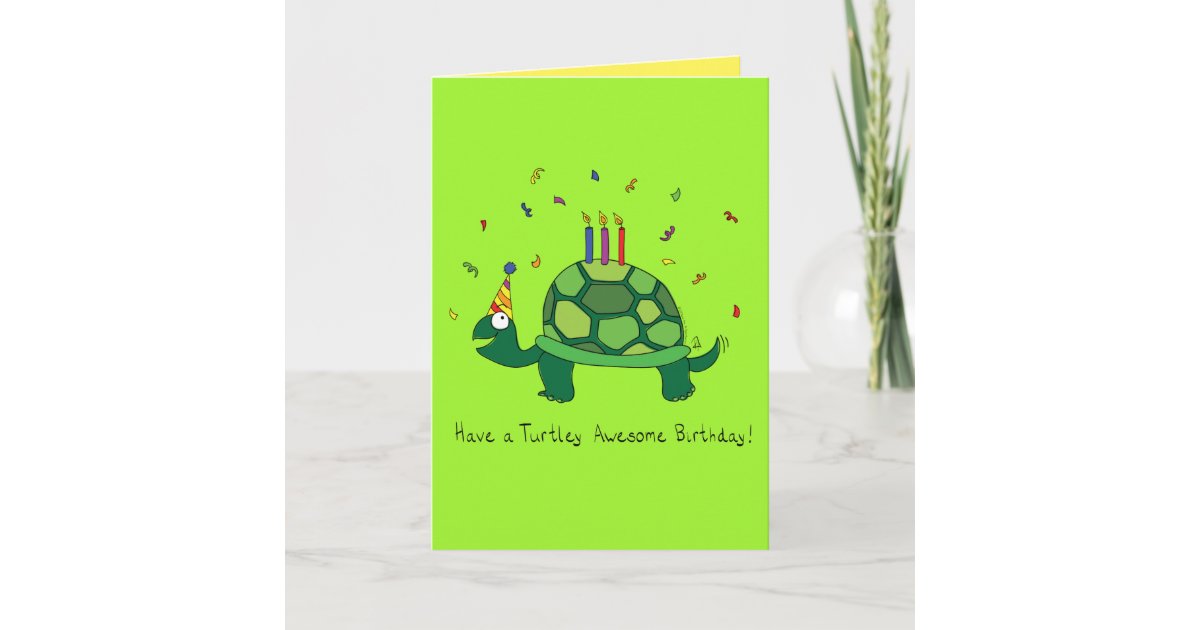 Turtle Funny Birthday Greeting Card | Zazzle