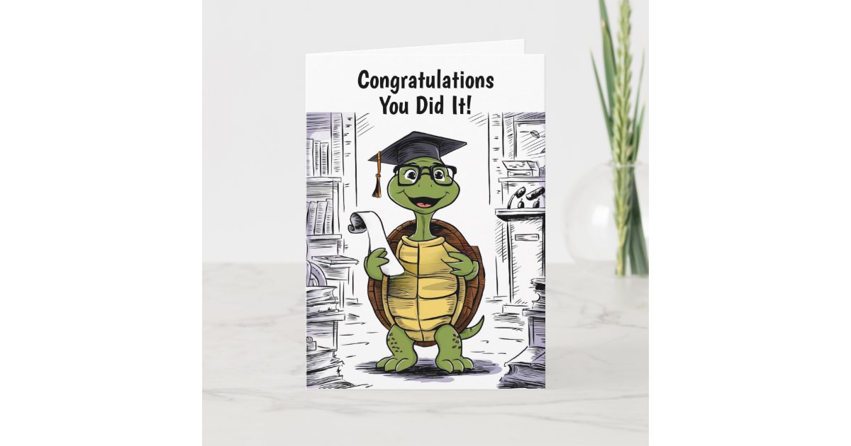 Turtle Graduation Personalized Card | Zazzle