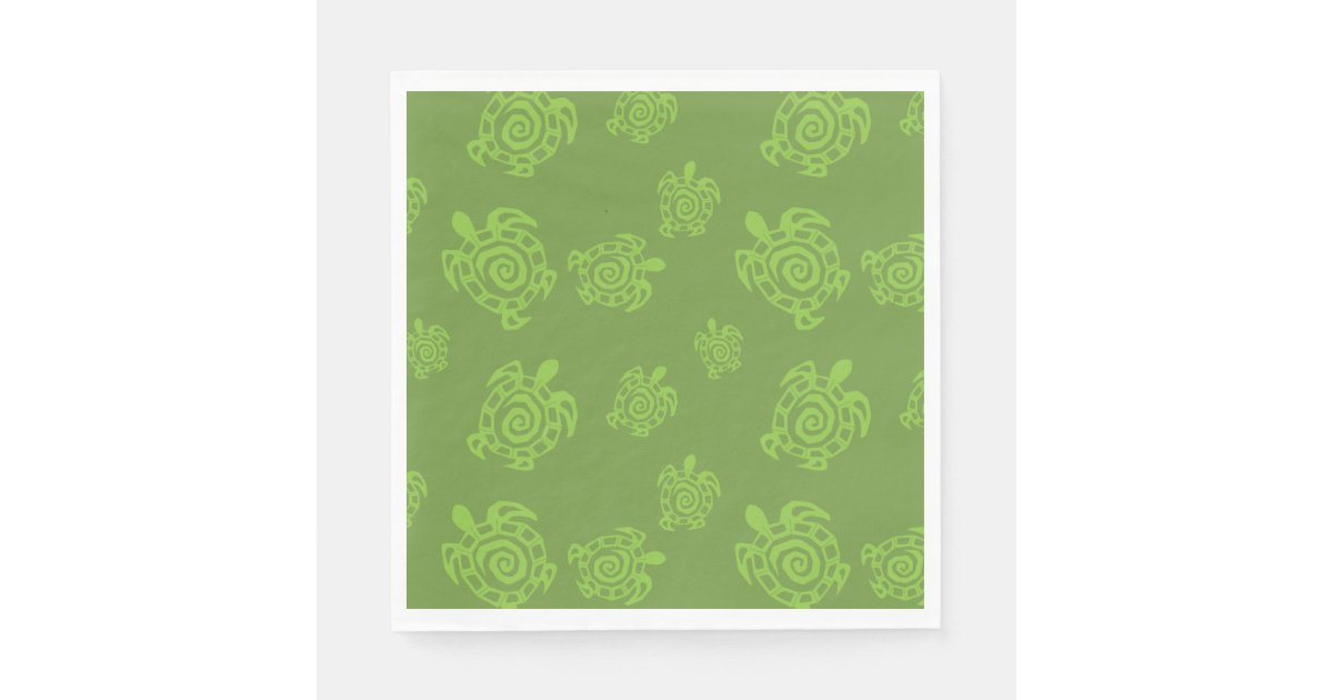 Turtle Green Graphic Paper Napkins | Zazzle