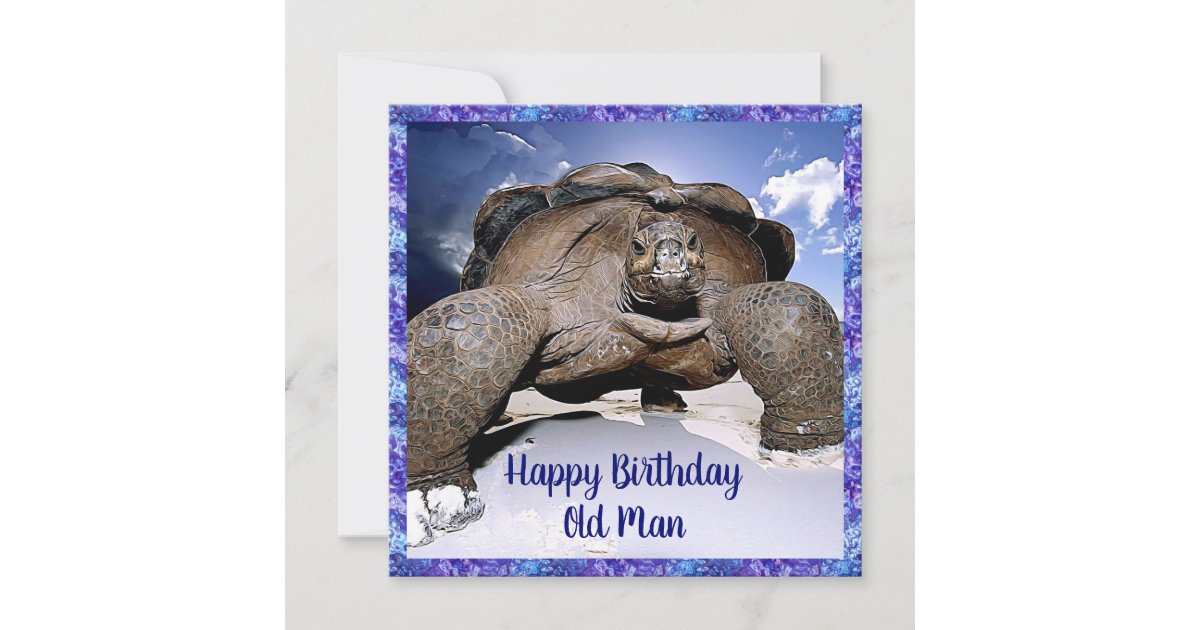 Turtle - Happy Birthday Old Man Card | Zazzle