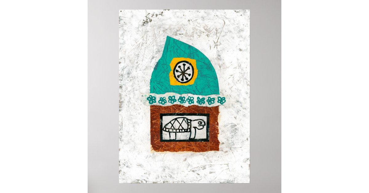 Turtle Itching Fish Goes To Market Poster Wall Art | Zazzle